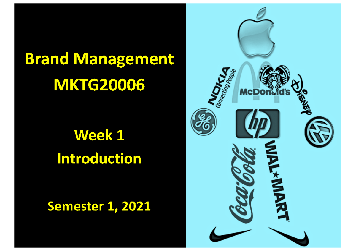 Lecture 1 Introduction to Branding - Brand Management MKTG Week 1 ...