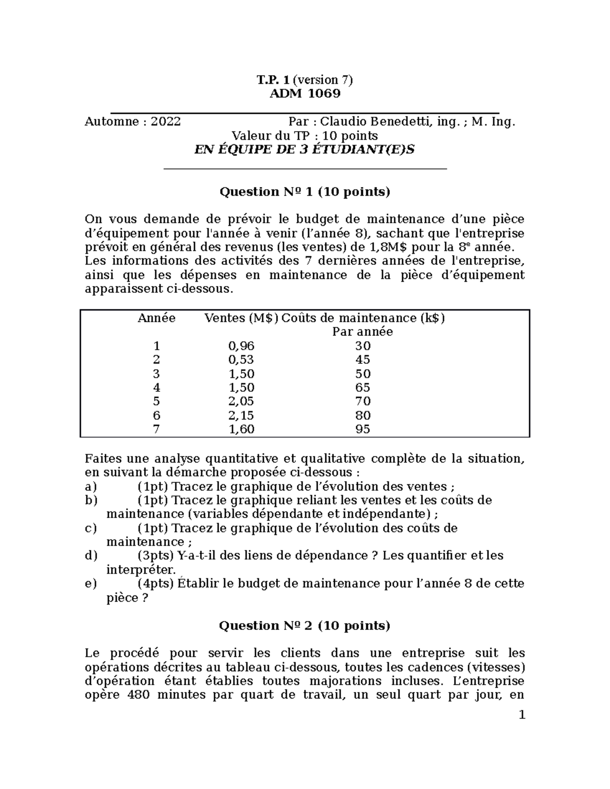TP1 Claudio Benedetti 2022 - T. 1 (version 7) ADM 1069 Automne : 2022 ...
