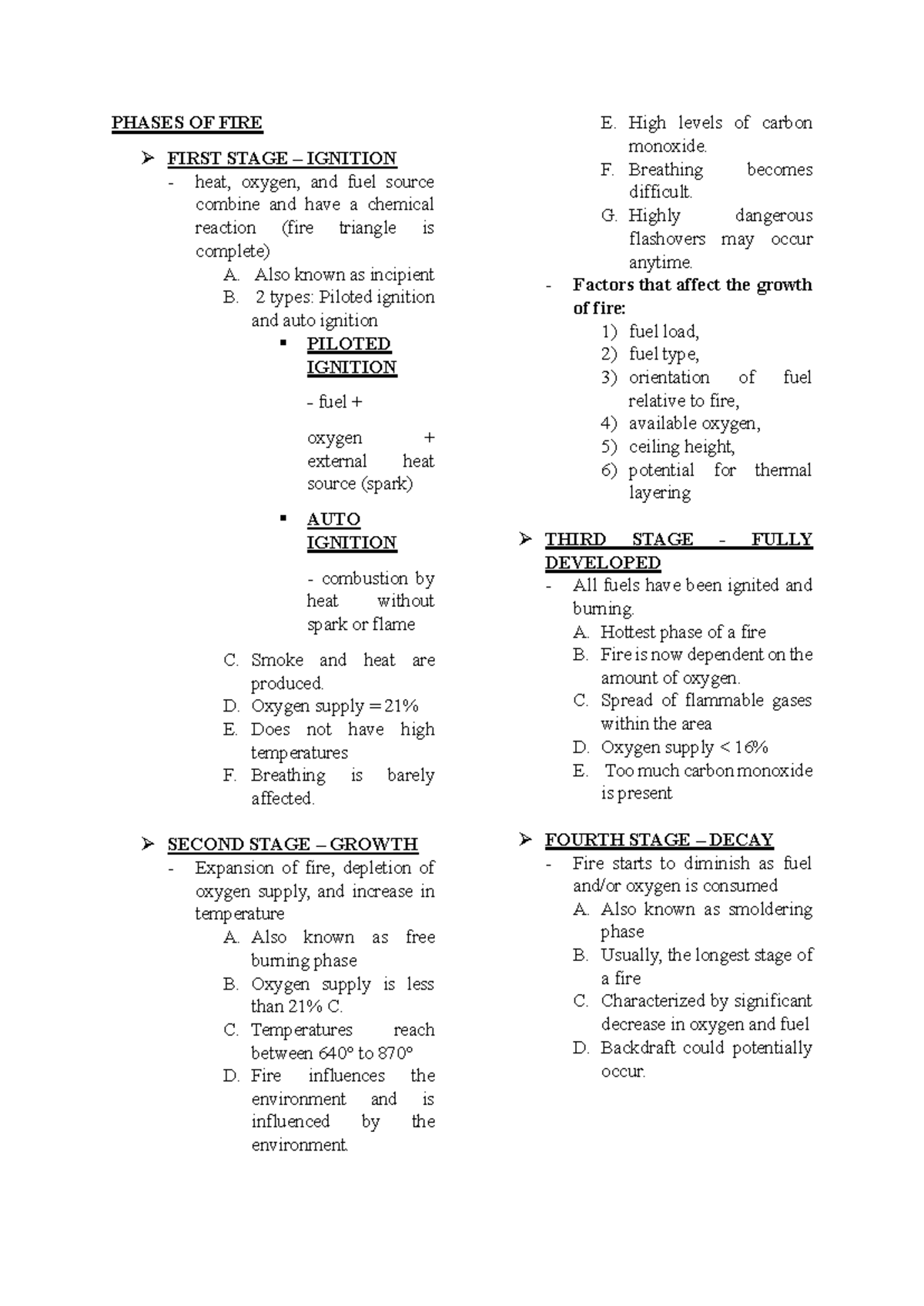 FIRE - DRRR reviewer - PHASES OF FIRE FIRST STAGE – IGNITION heat ...