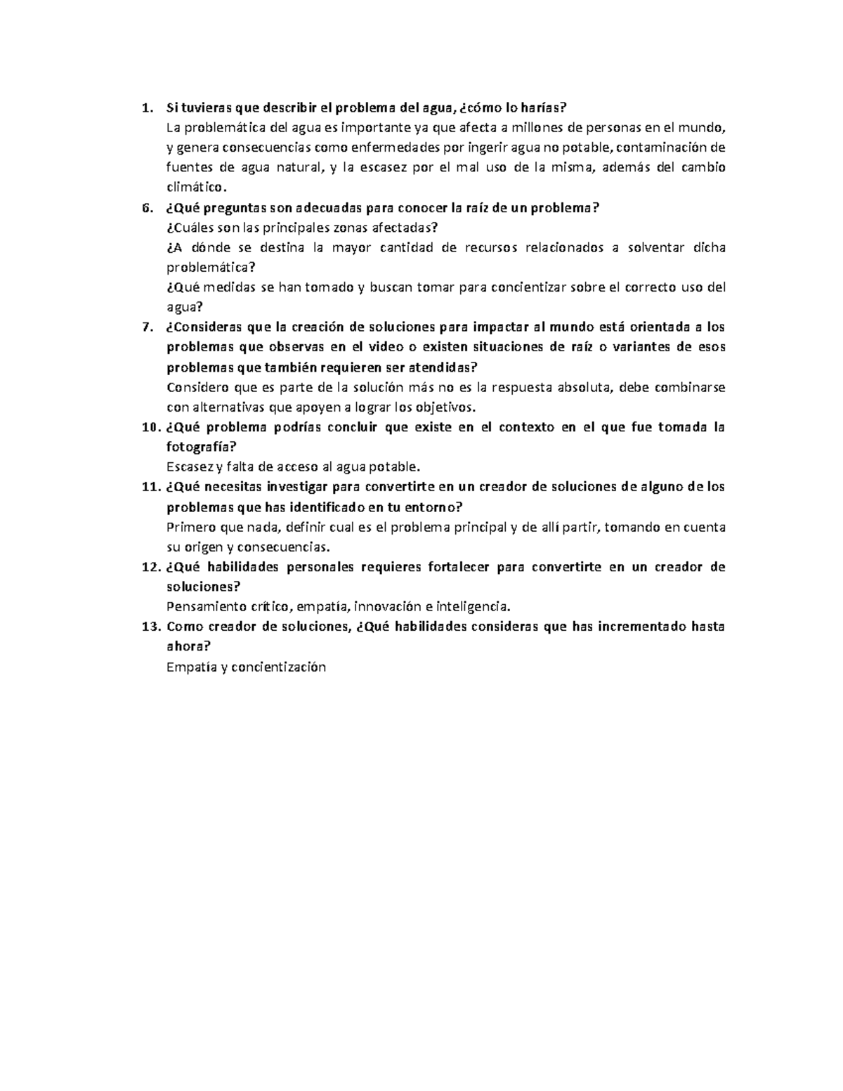 Diario 4 - Si tuvieras que describir el problema del agua, ¿cómo lo harías? La problemática del ...