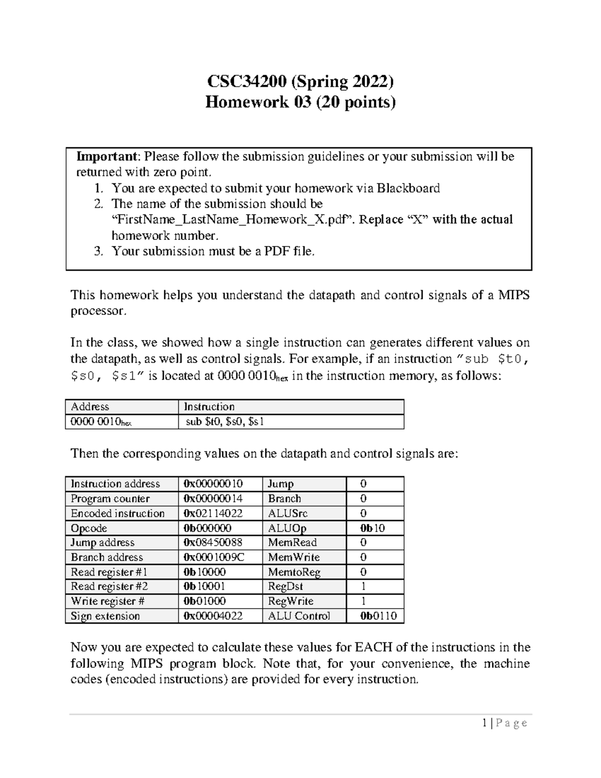 CSC342 HW03 Chp4 2022S - hw 3 - 1 | P a g e CSC34200 (Spring 2022 ...