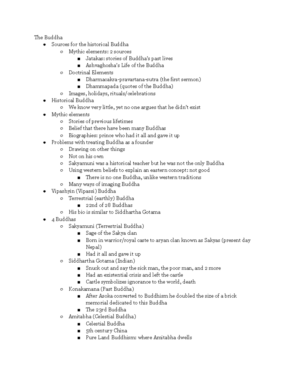 Buddhist Traditions Unit 2 Notes - The Buddha Sources for the ...