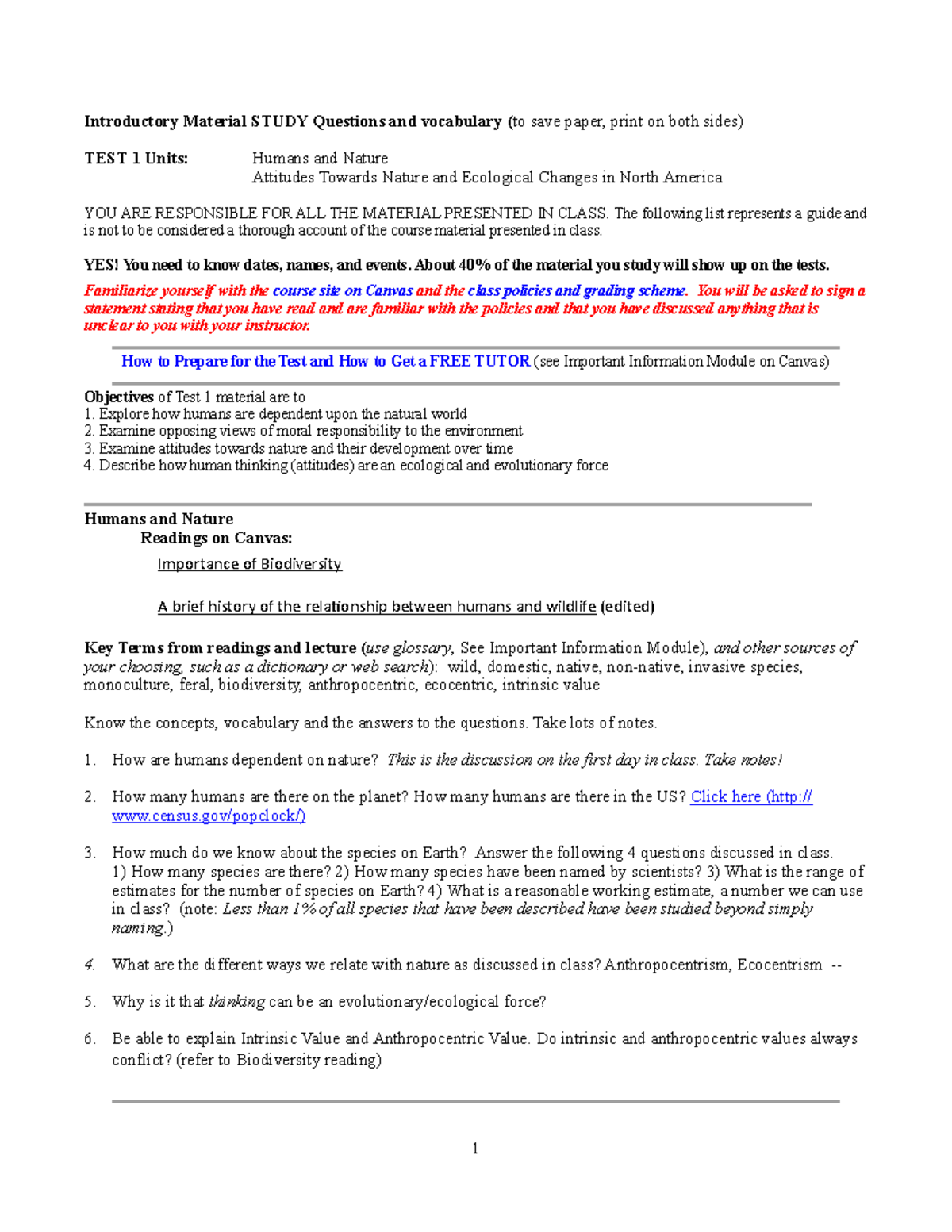 Study Guide Introductory Material T1 - Introductory Material STUDY ...