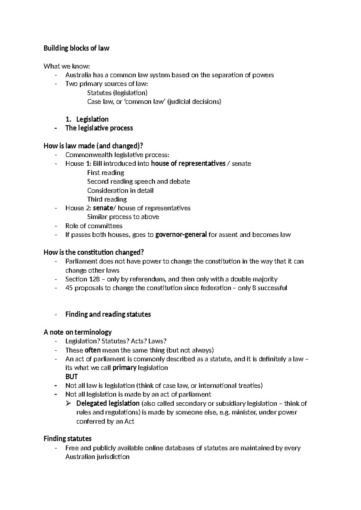 Building blocks of law - Building blocks of law What we know ...