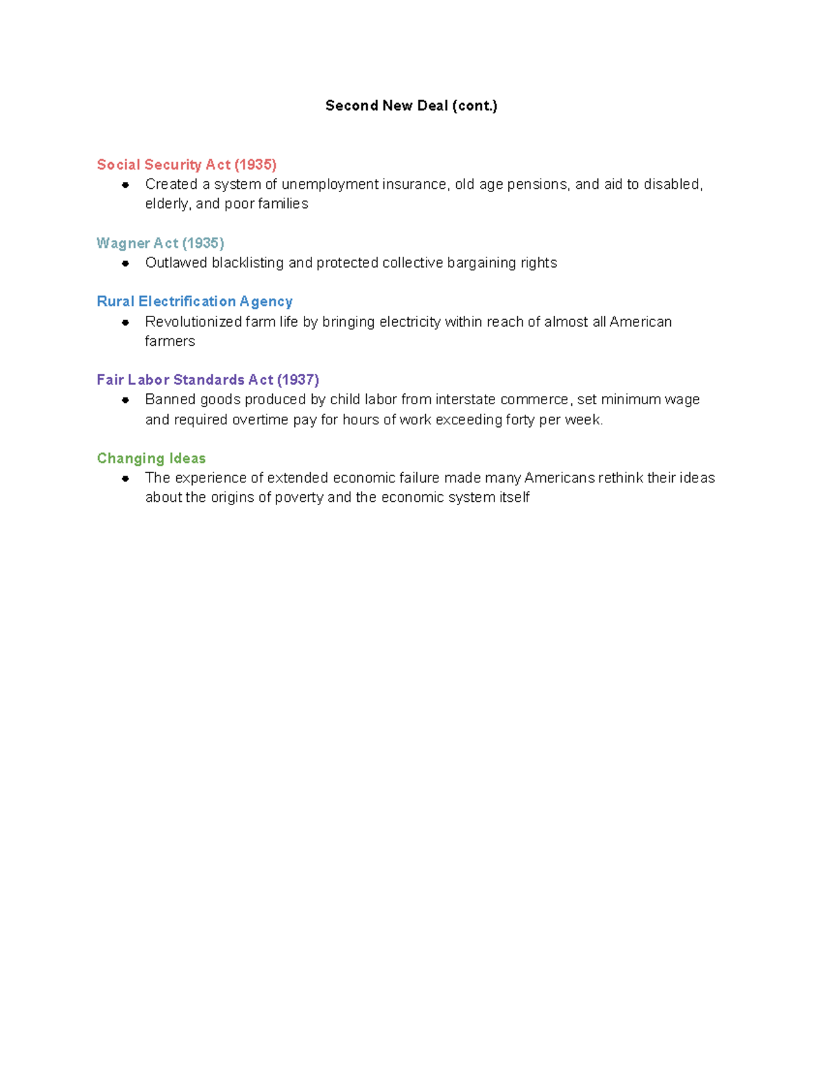 10-7-22 Second New Deal (cont - Second New Deal (cont.) Social Security ...