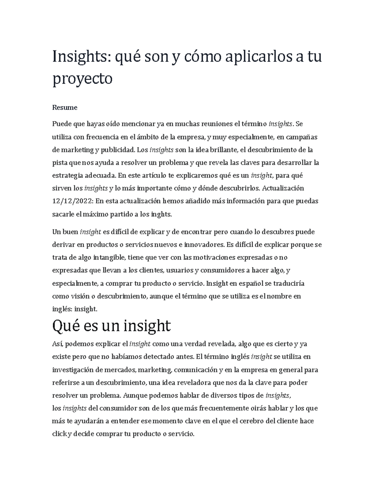 Insights que son y como aplicarlos a tu proyecto - Insights: qué son y ...