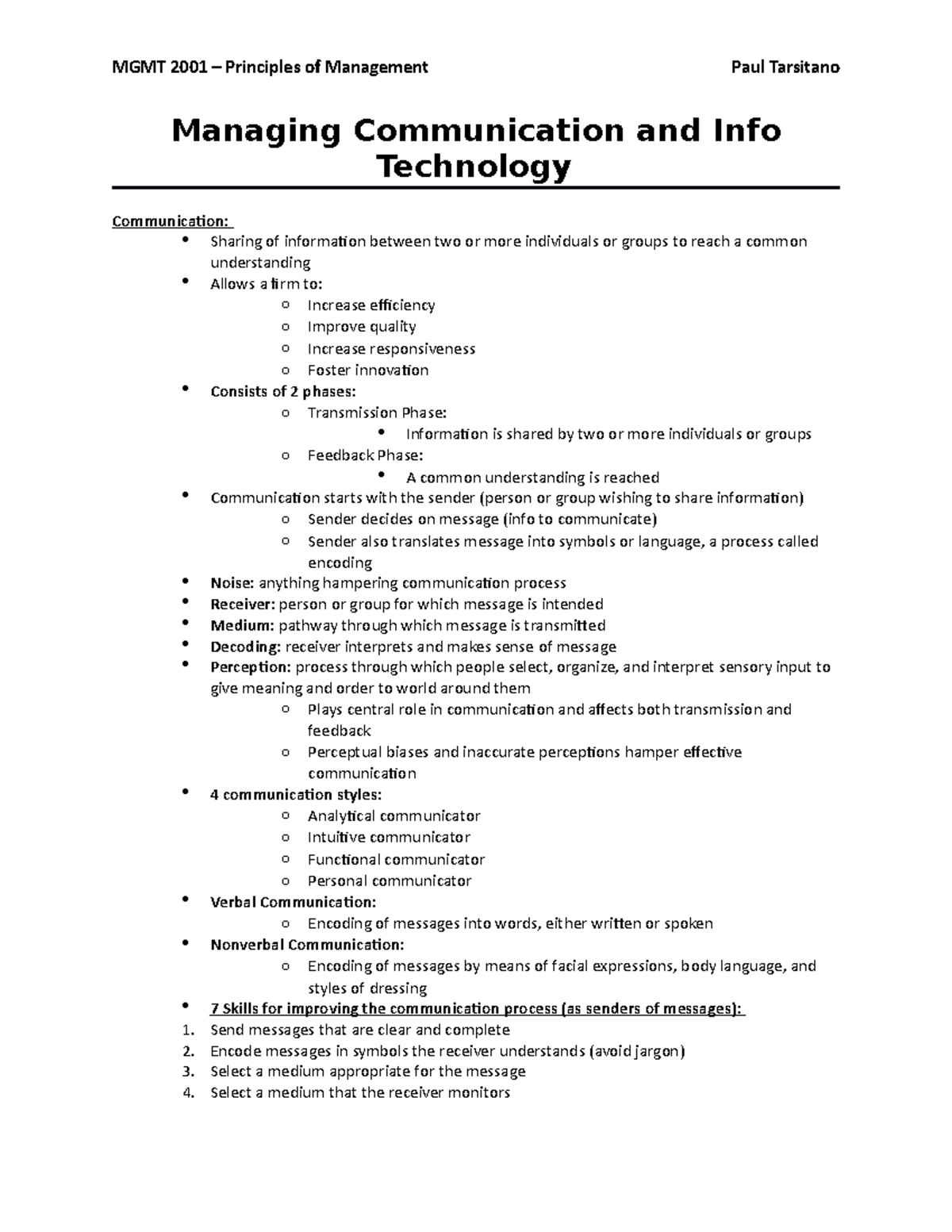 POM - Managing Communication and Info Technology - Managing ...