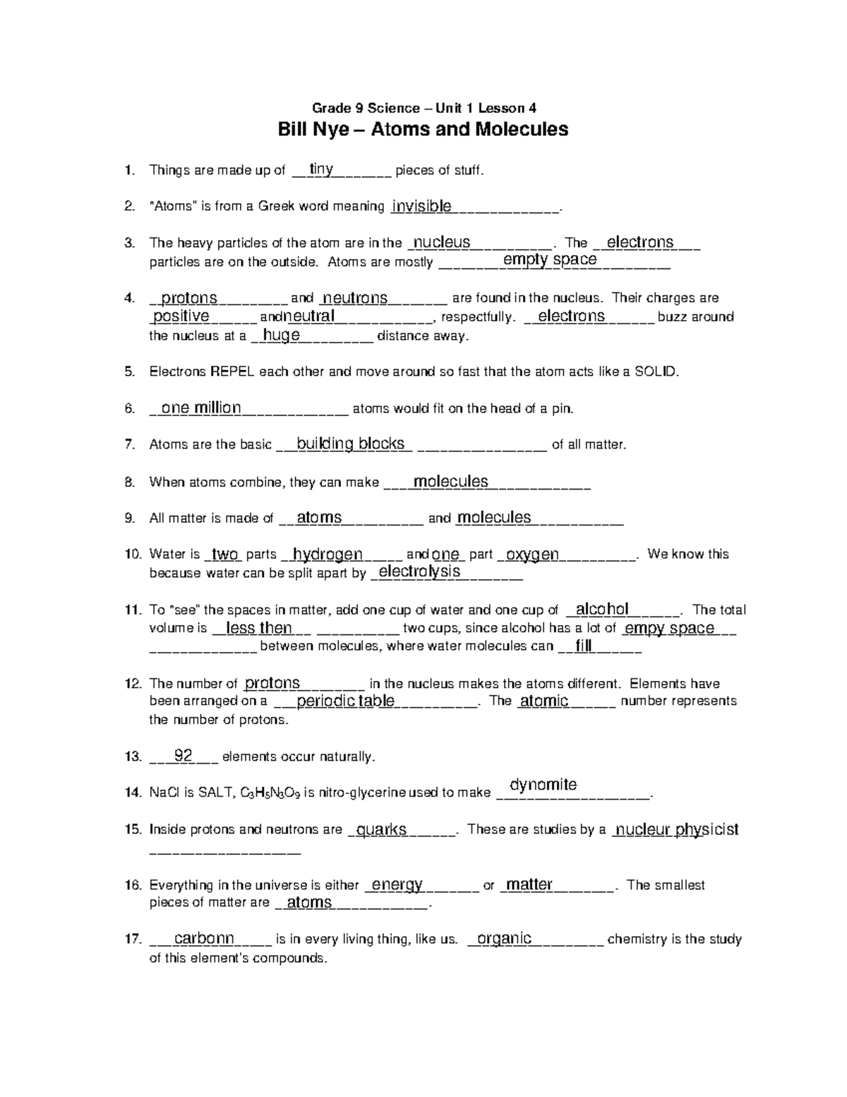 Lexus Bentley - bill-nye-atoms Student - Grade 9 Science – Unit 1 ...