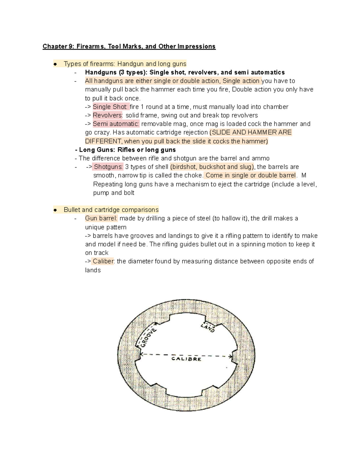 Intro to CSI Final (ch 9- ) - Chapter 9: Firearms, Tool Marks, and ...