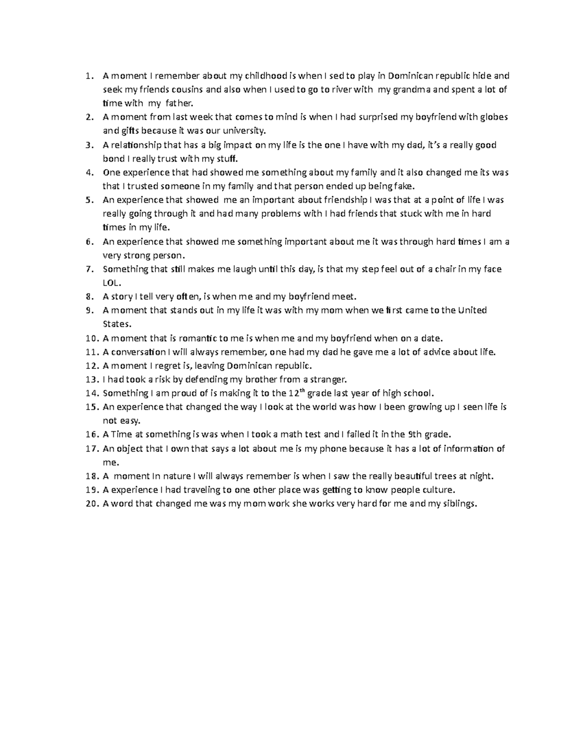 Document 138 - English mice and men assignment - A moment I remember ...