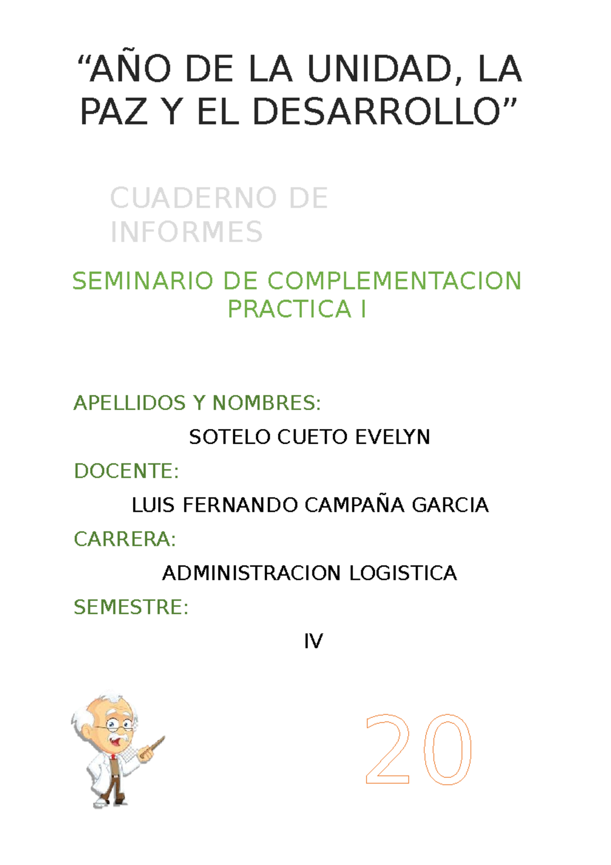 Cuaderno DE Informes Senati EVE - APELLIDOS Y NOMBRES: SOTELO CUETO ...