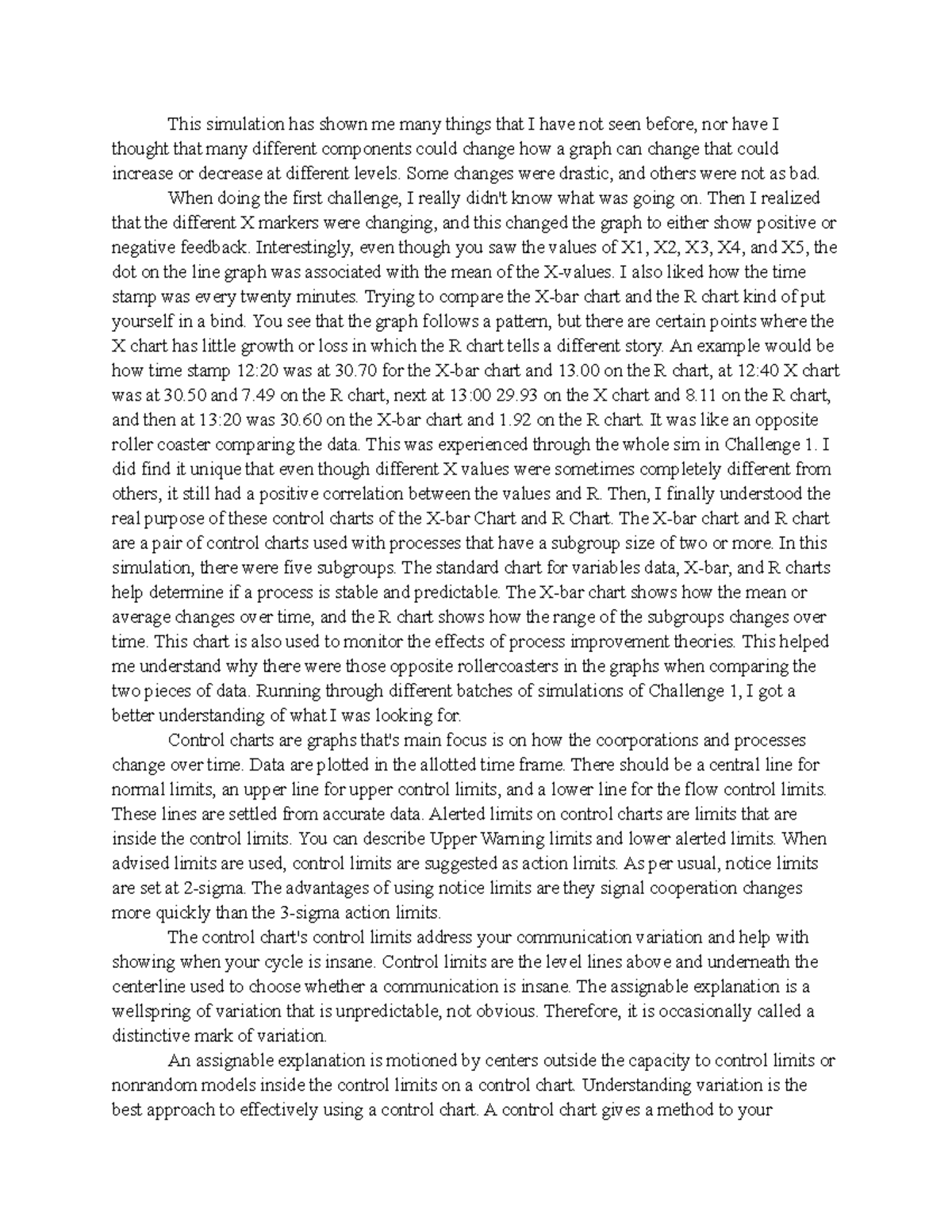Quality Analytics Reflection Paper - MGMT 6663 - MSU Texas - Studocu