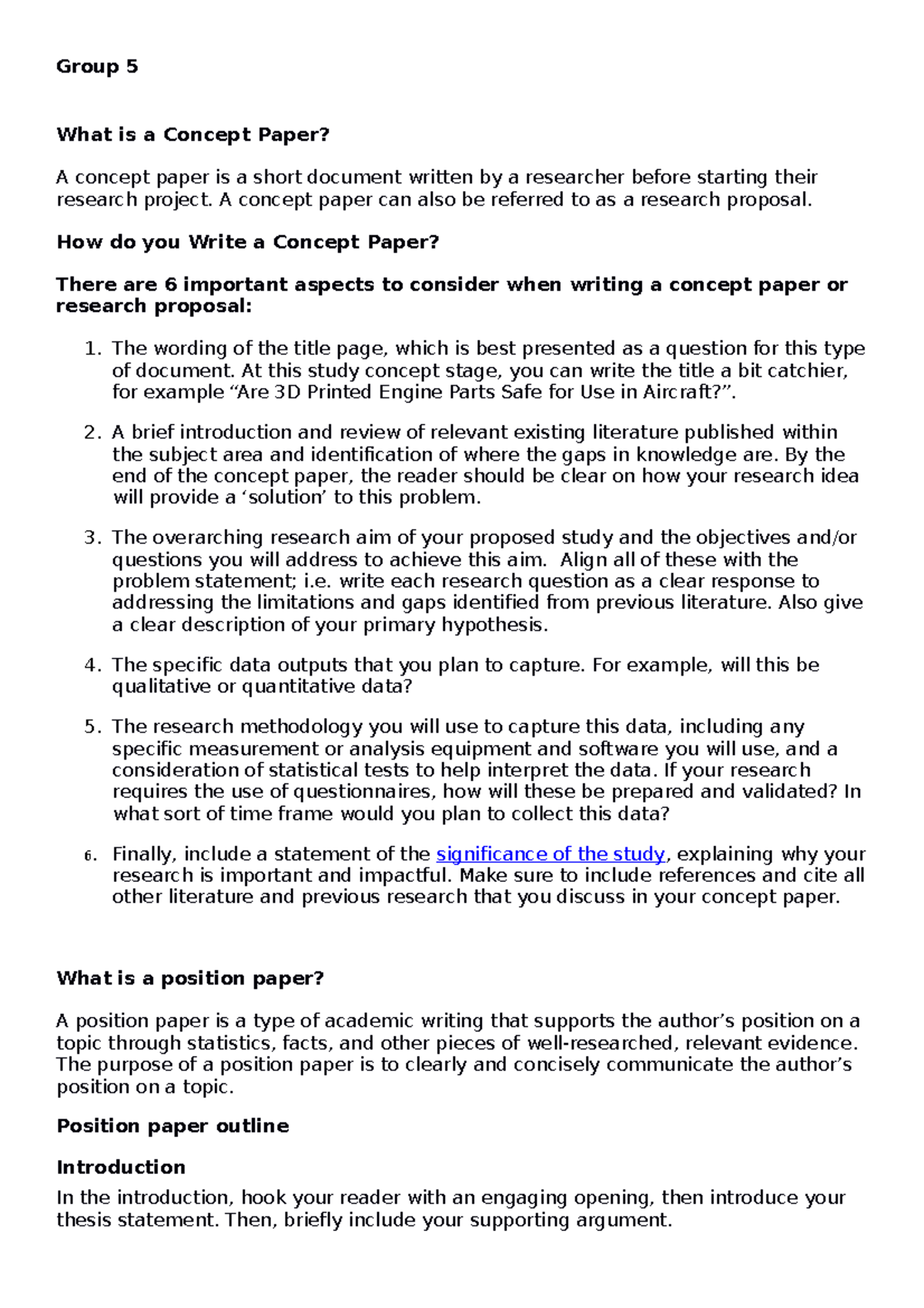 Group-5-b - concept paper - a short document written by a researcher ...
