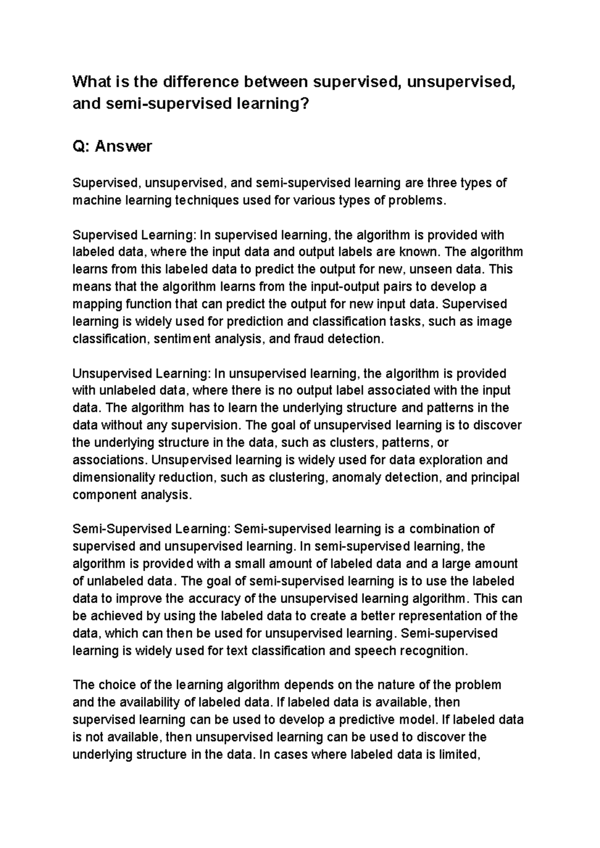 What is the difference between supervised, unsupervised, and semi ...