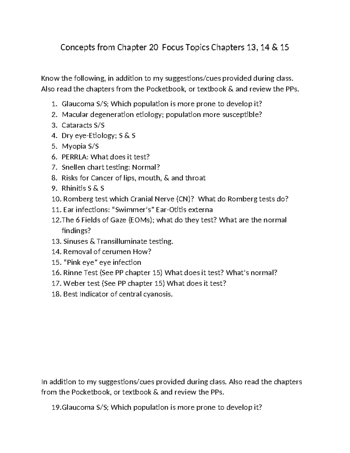 Concepts from Chapter 20 upload - Concepts from Chapter 20 Focus Topics ...