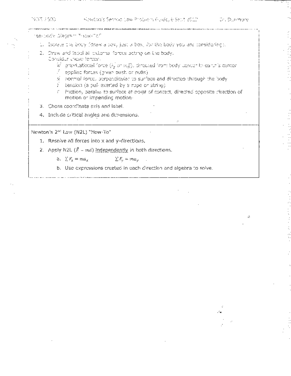 N2L and FBD Lesson Notes - PHYS 1600 - Studocu