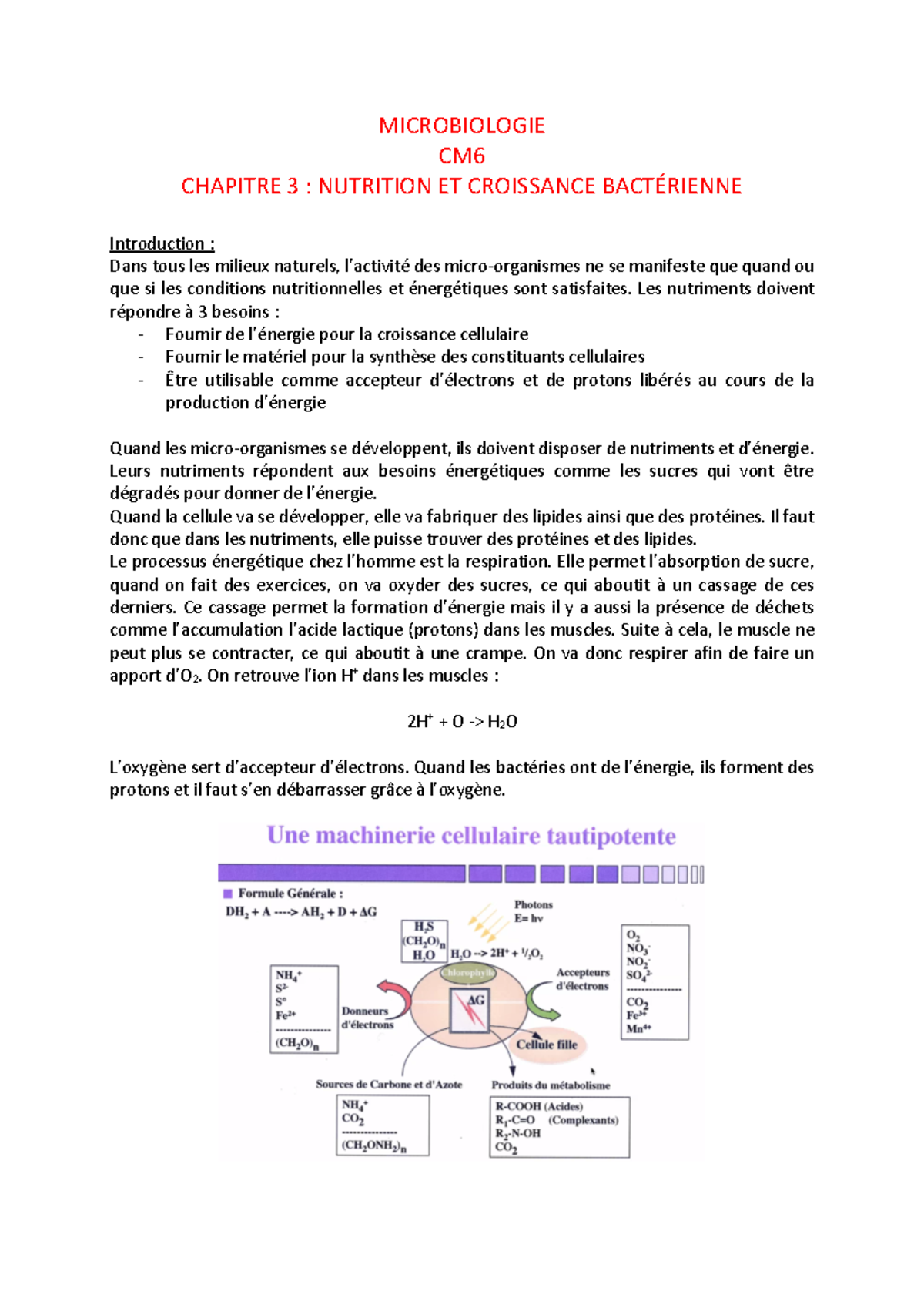 Microbiologie CM5 - L2 CB-SVT S3 - MICROBIOLOGIE CM CHAPITRE 3 : NUTRITION ET CROISSANCE ...