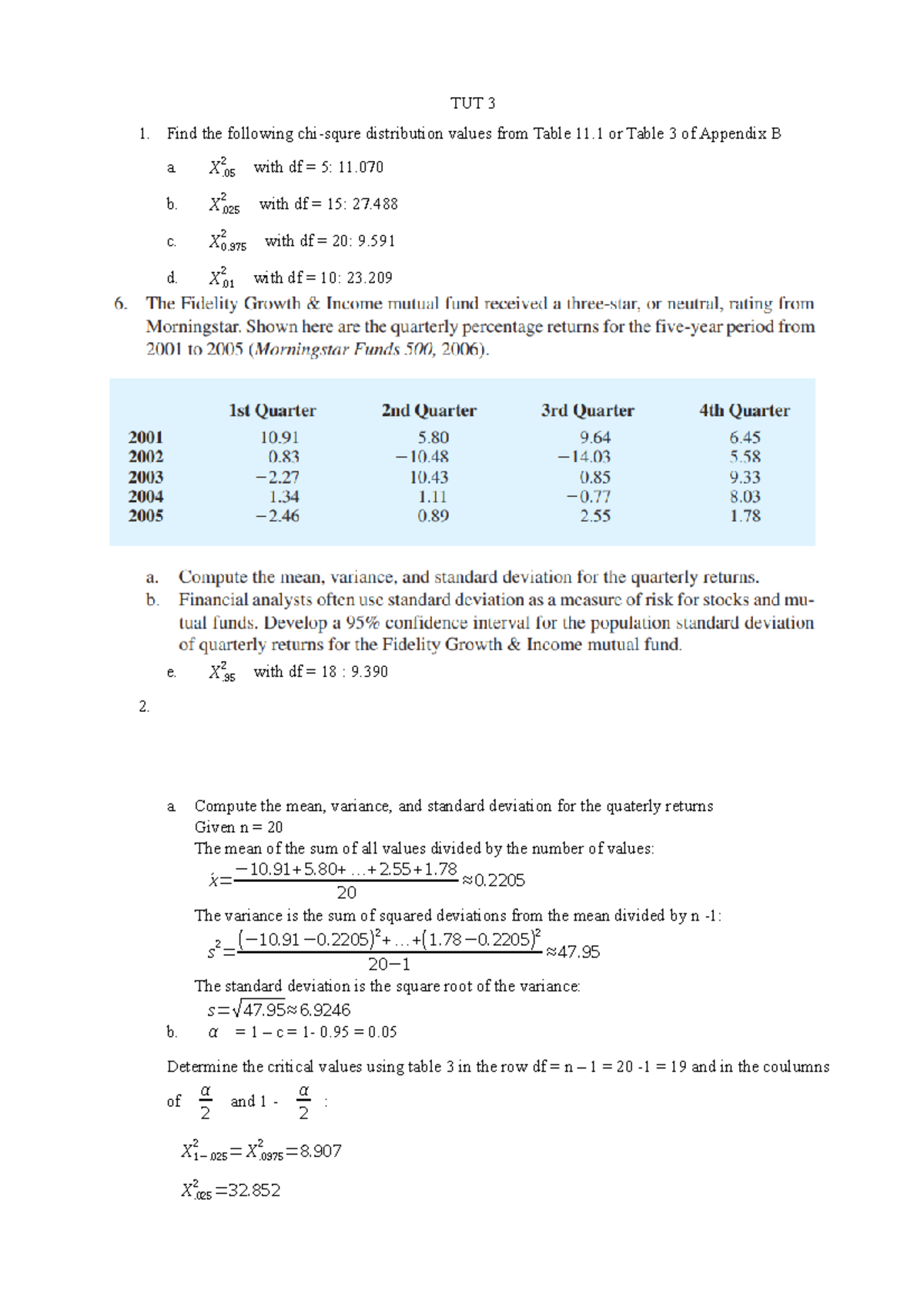 TUT 3 - pas 2 (business and economic statistics) - Probability and Statistics - Studocu