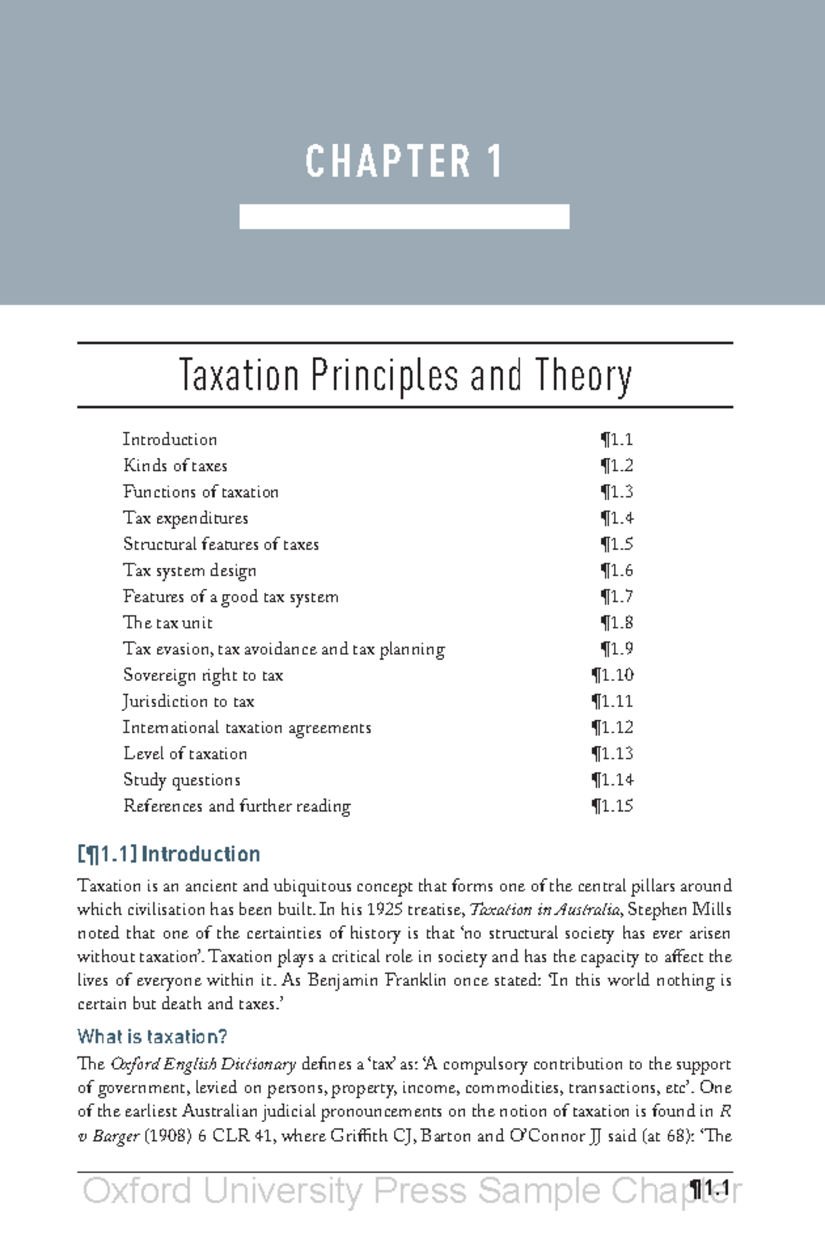 Theory of taxation - Lecture notes 2 - ¶1. Taxation Principles and ...