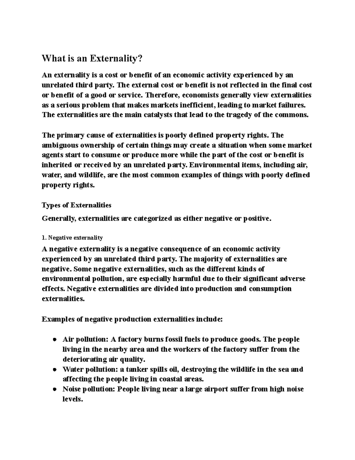 Chapter 4 Externalities and Public Goods - Google Docs - What is an ...