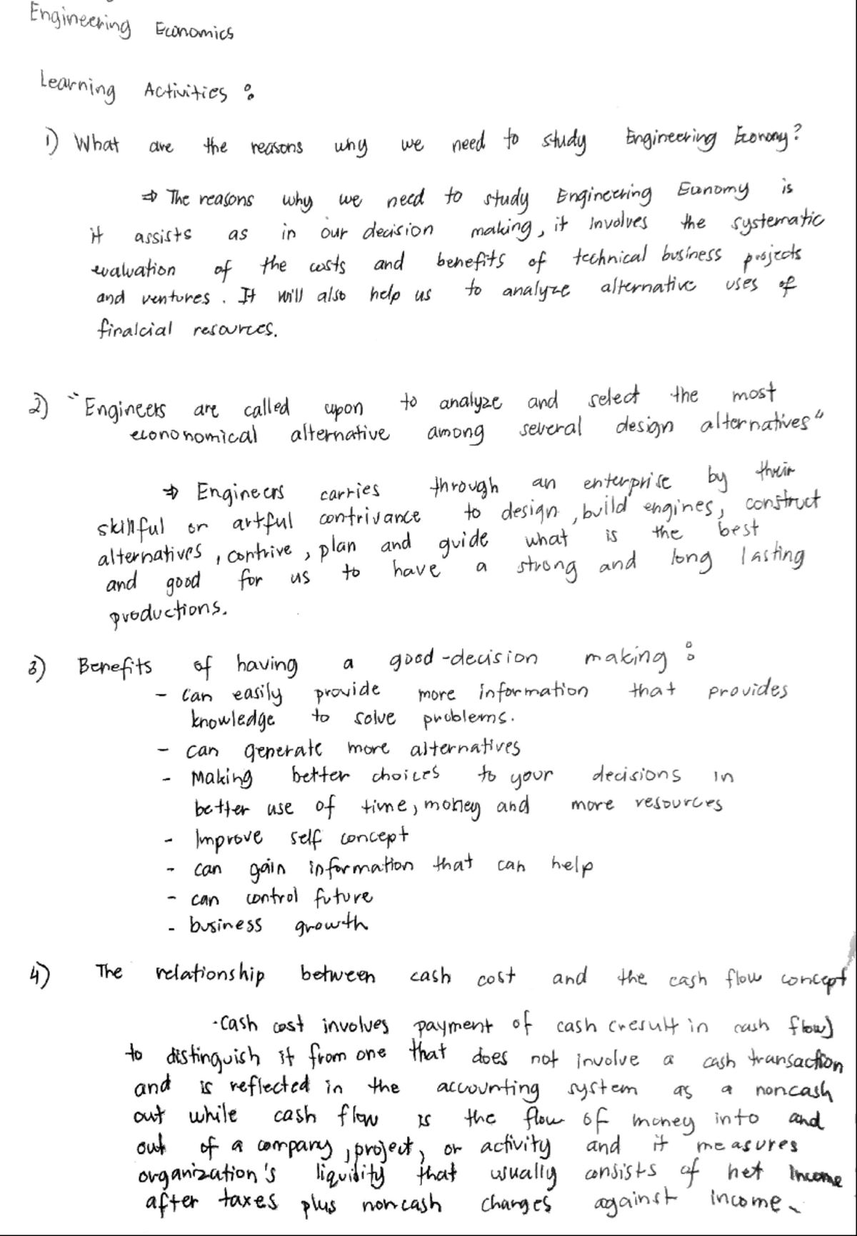 Engineering Economics Activity 2 - Mechanical Engineering - NVSU - Studocu