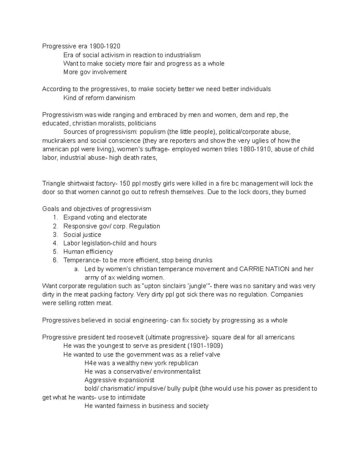 Ch 21 progressive era - lecture by manon - Progressive era 1900- Era of ...