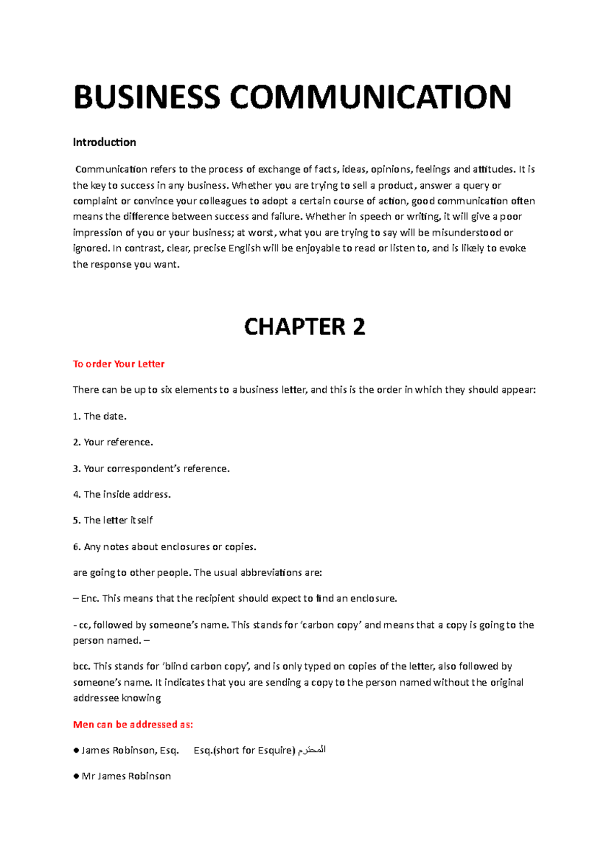 M13.S2. Business Communication . summary - BUSINESS COMMUNICATION ...