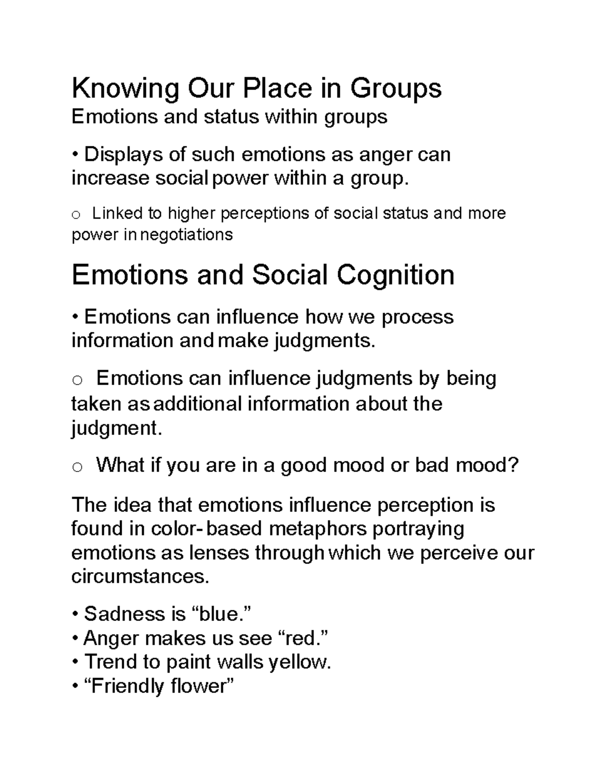 Social Psych emotions 6 - Knowing Our Place in Groups Emotions and ...