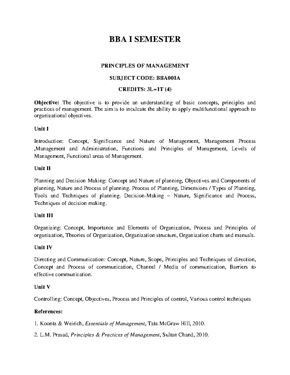 BBA semester 1 all round short notes.docx - BBA I SEMESTER PRINCIPLES ...