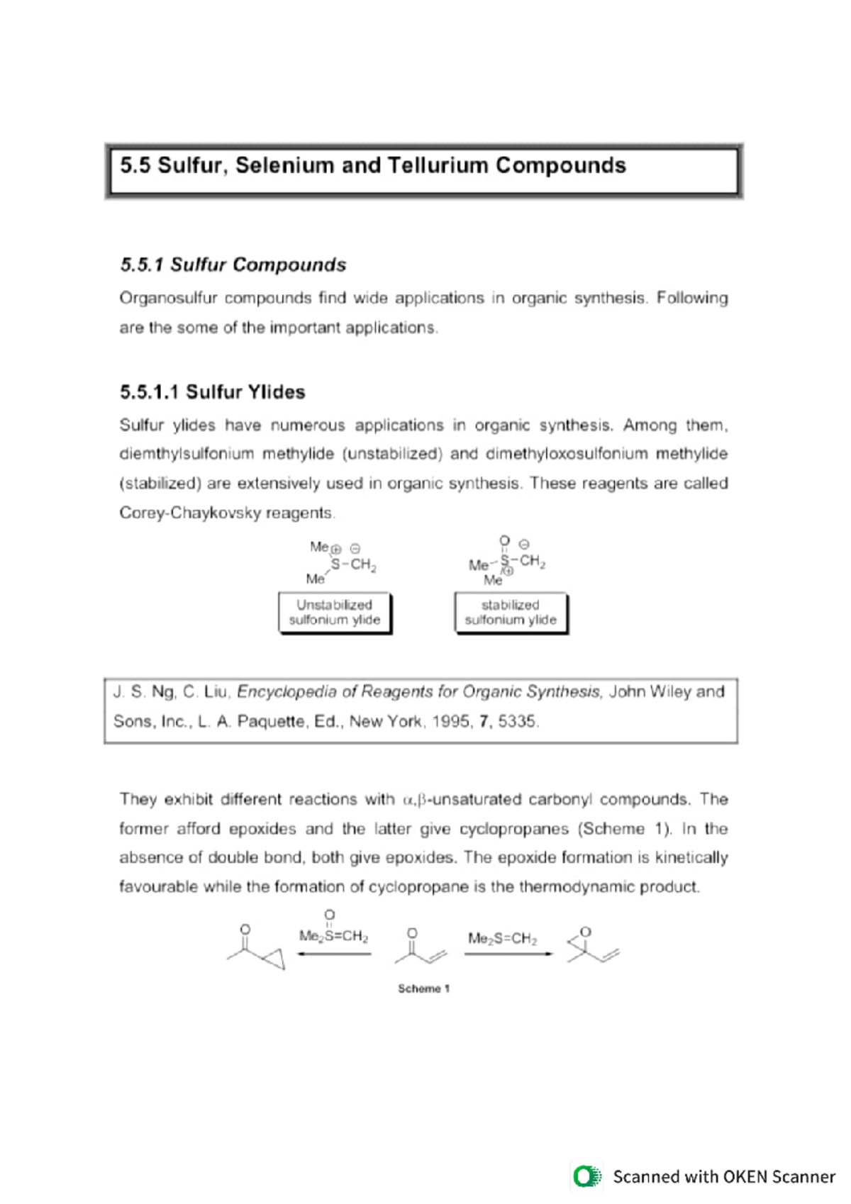 Chemistry 2 - C-C Bond Formation, Selenium Compounds, Tellurium ...