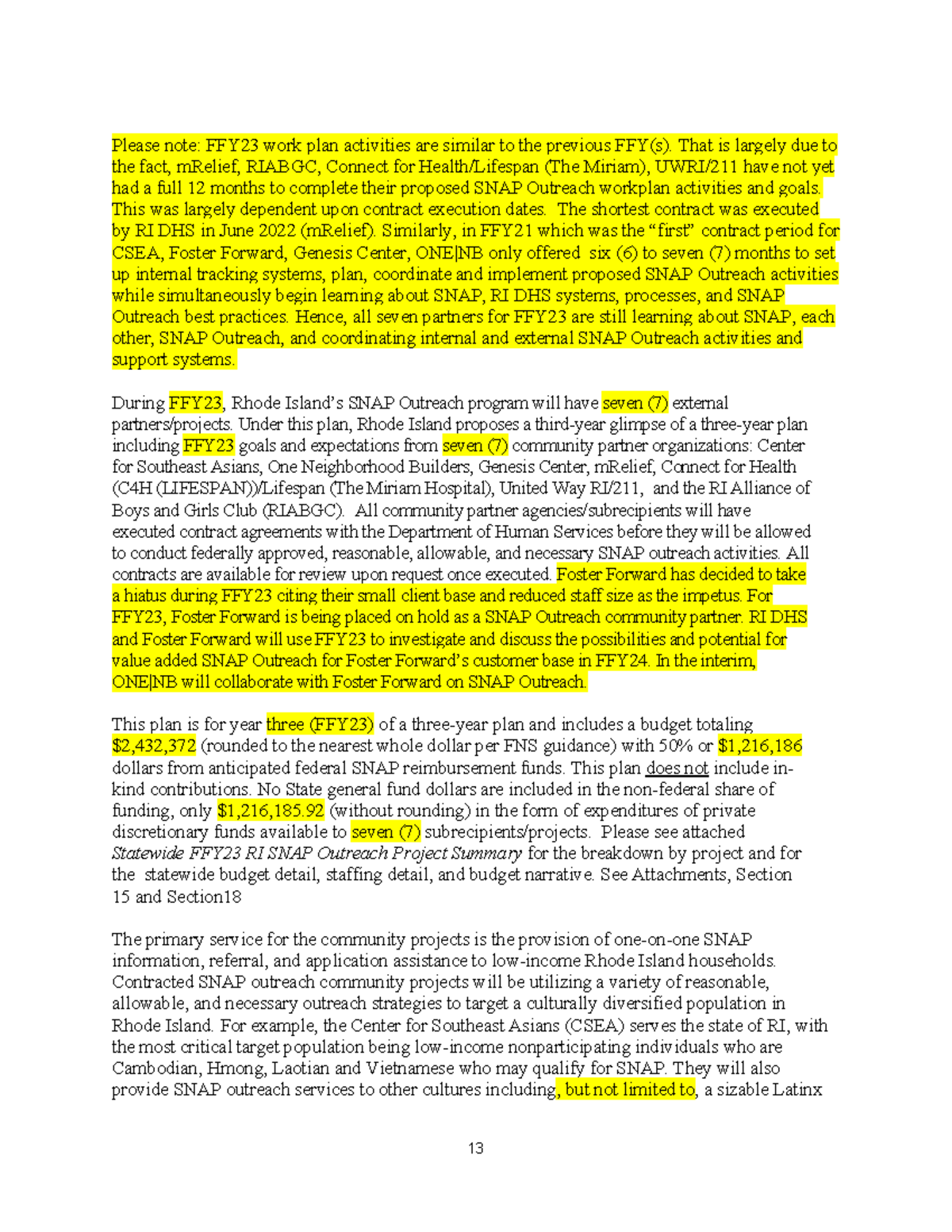 SNAP Outreach Plan FFY2023 Part4 - Please note: FFY23 work plan ...