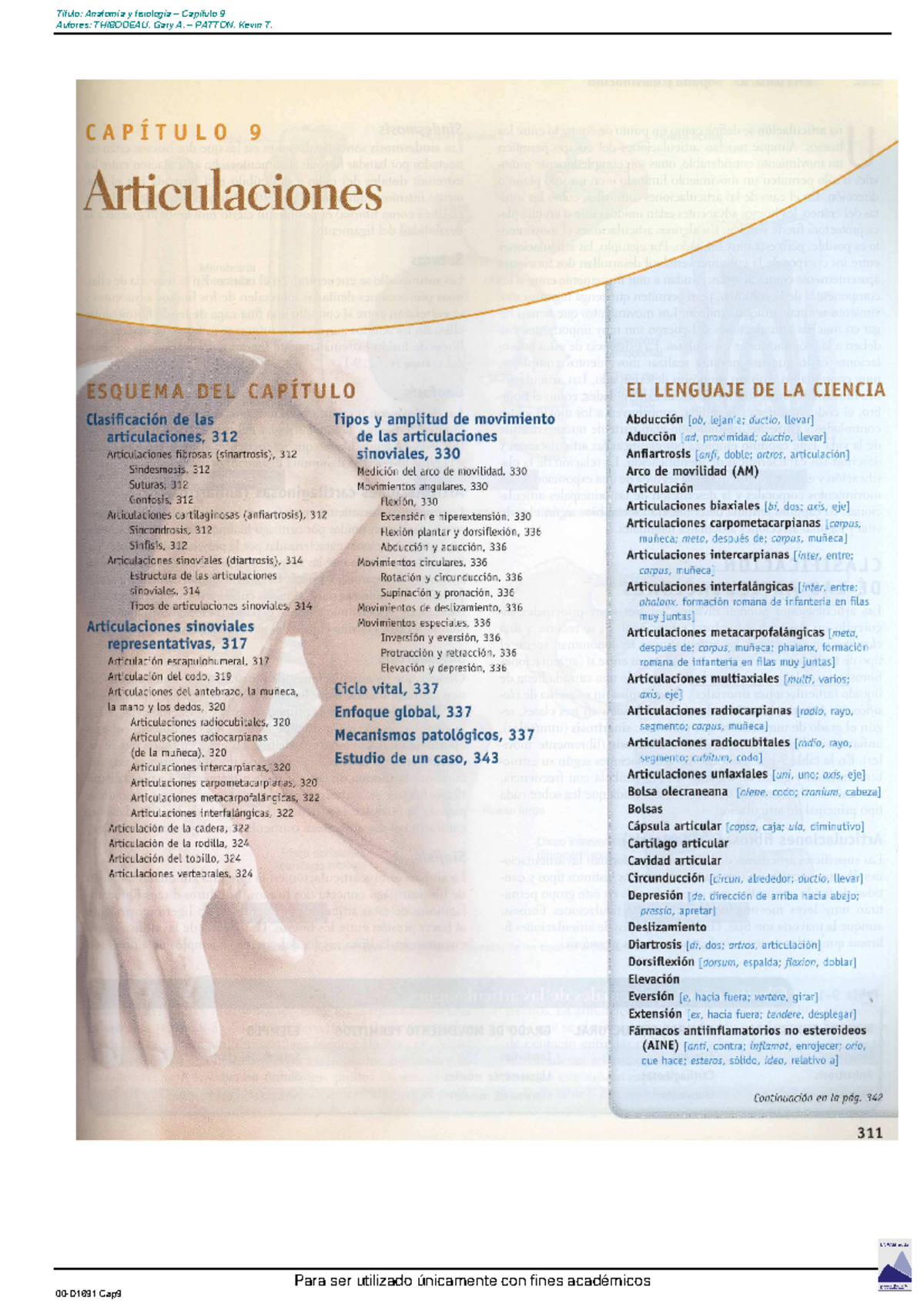 Articulaciones Cap9 - Lee - Autores: THIBODEAU, Gary A. – PATTON, Kevin ...