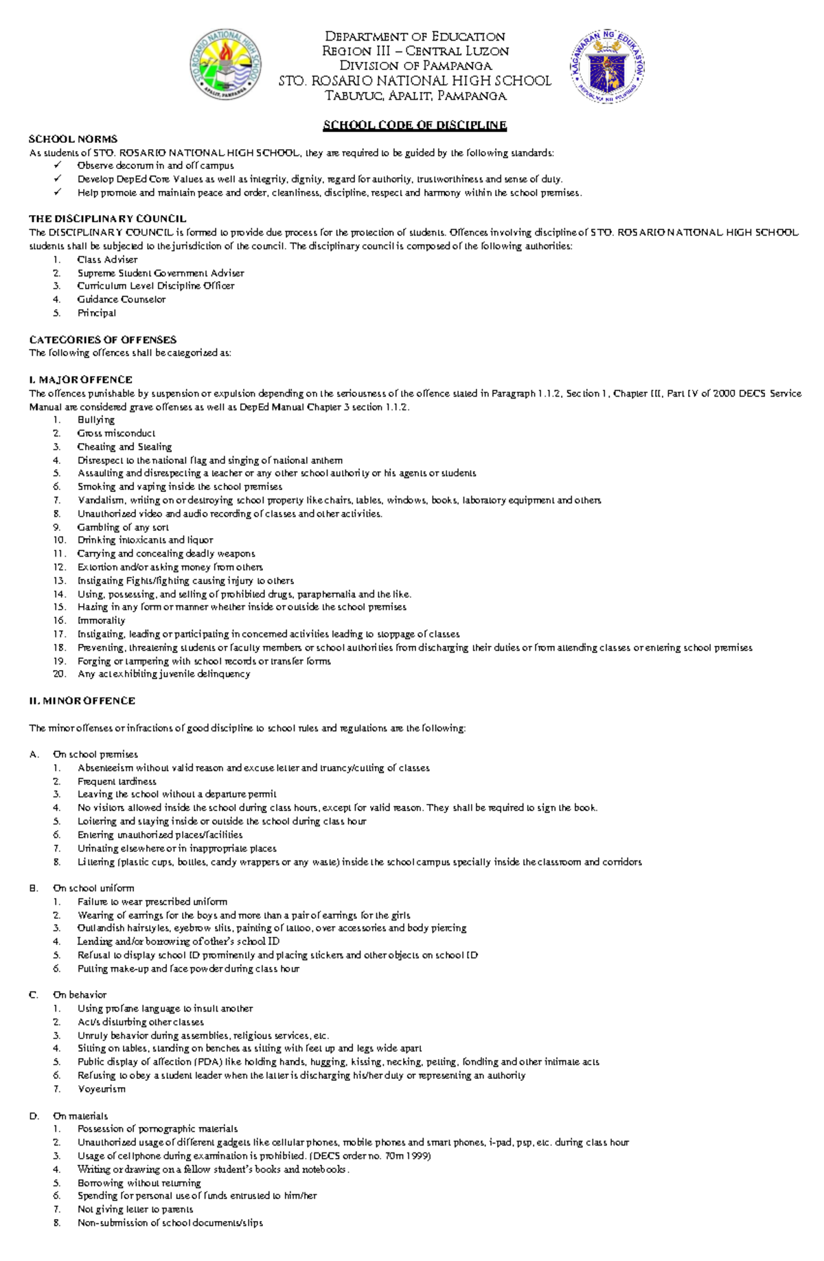 Updated-Code-of-Discipline - Department of Education Region III ...
