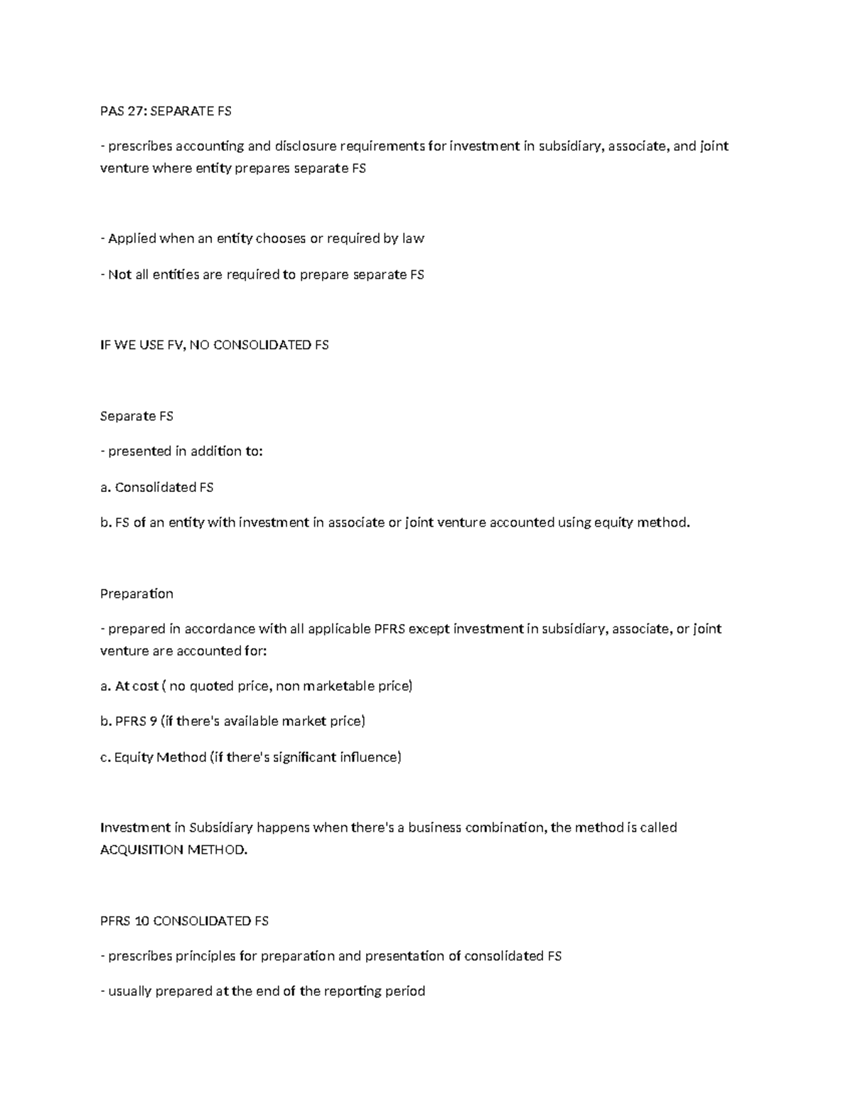 PAS 27 Separat-WPS Office - PAS 27: SEPARATE FS prescribes accounting ...