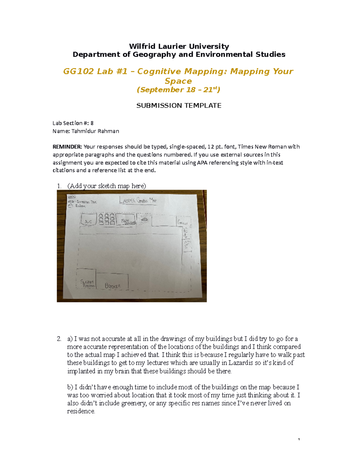 GG102 Lab #1 Submission Template - Wilfrid Laurier University ...