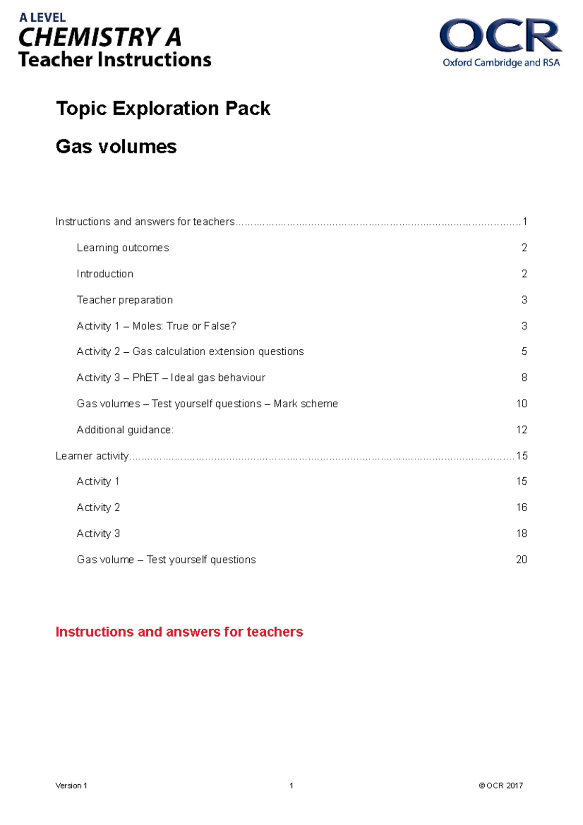 gas volumes yolo - Topic Exploration Pack Instructions and answers for ...