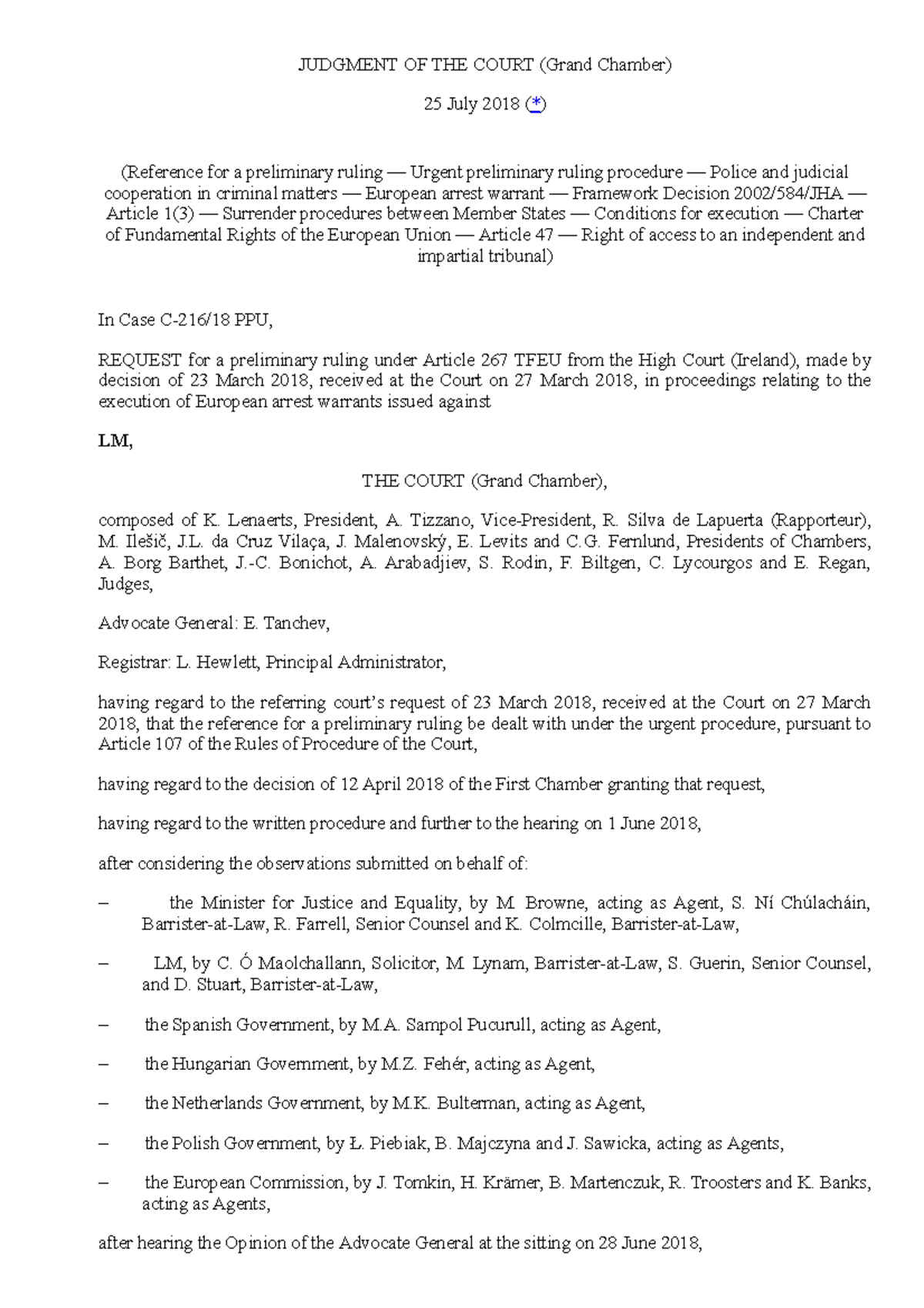 ECJ-Celmer - Judgement Final - JUDGMENT OF THE COURT (Grand Chamber) 25 ...