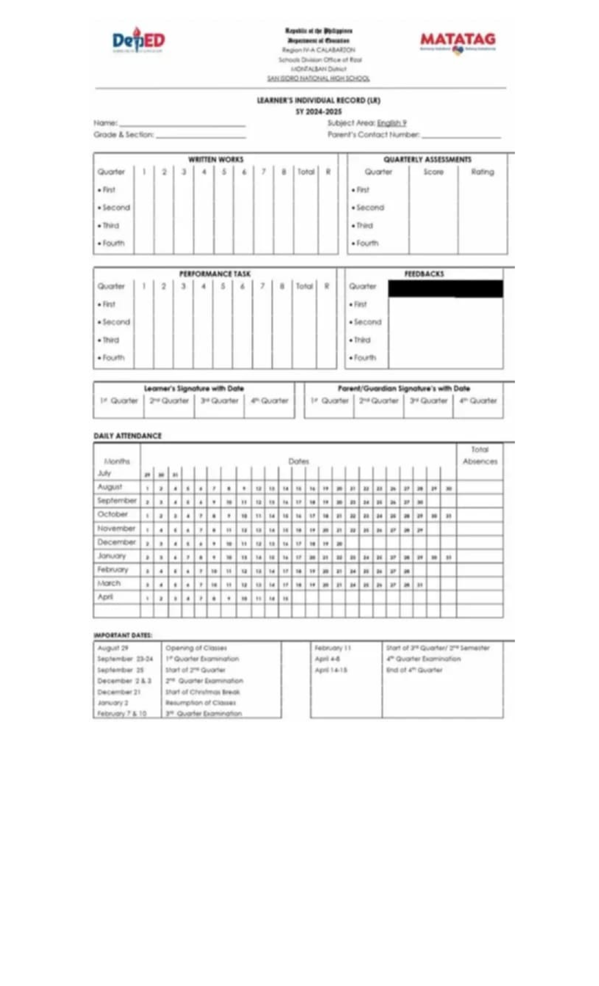 Performance task - need file for printing and editing - Registra of or ...