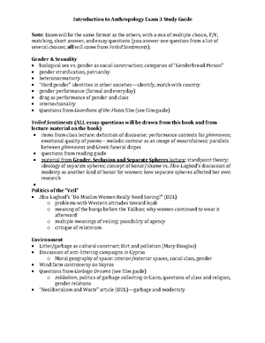 Intro exam 1 study guide - Introduction to Anthropology Exam 1 Study ...