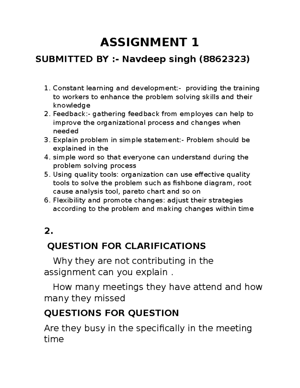 Assignment 1 - QUAL8130 - Conestoga College - Studocu