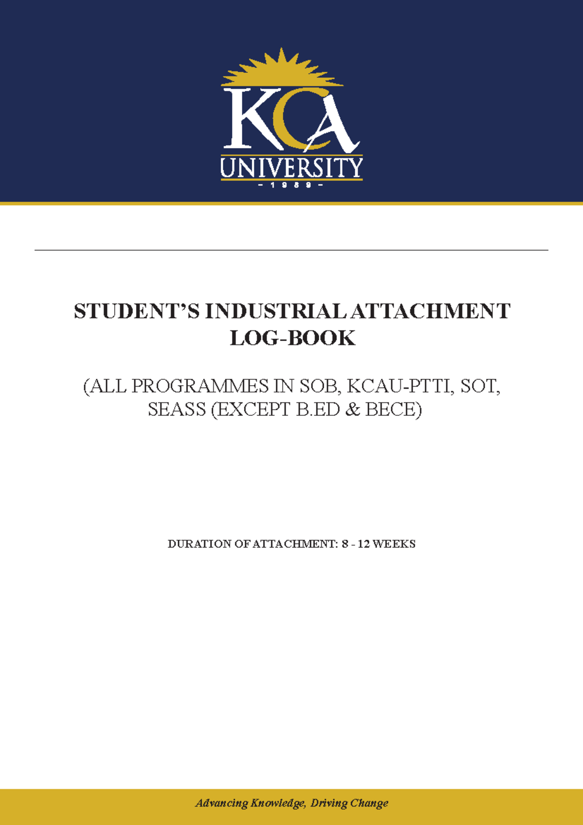 New Log Book - log book degree - bcom degree - KCAU - Studocu