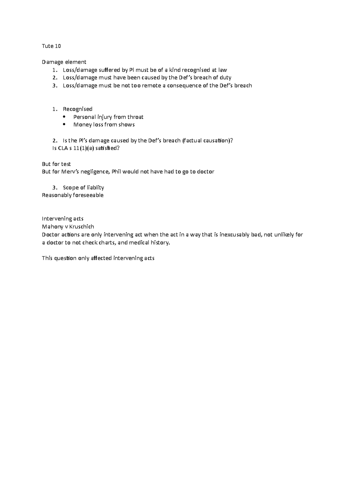 Sample/practice exam 6 2018, questions and answers - Tute 10 Damage ...