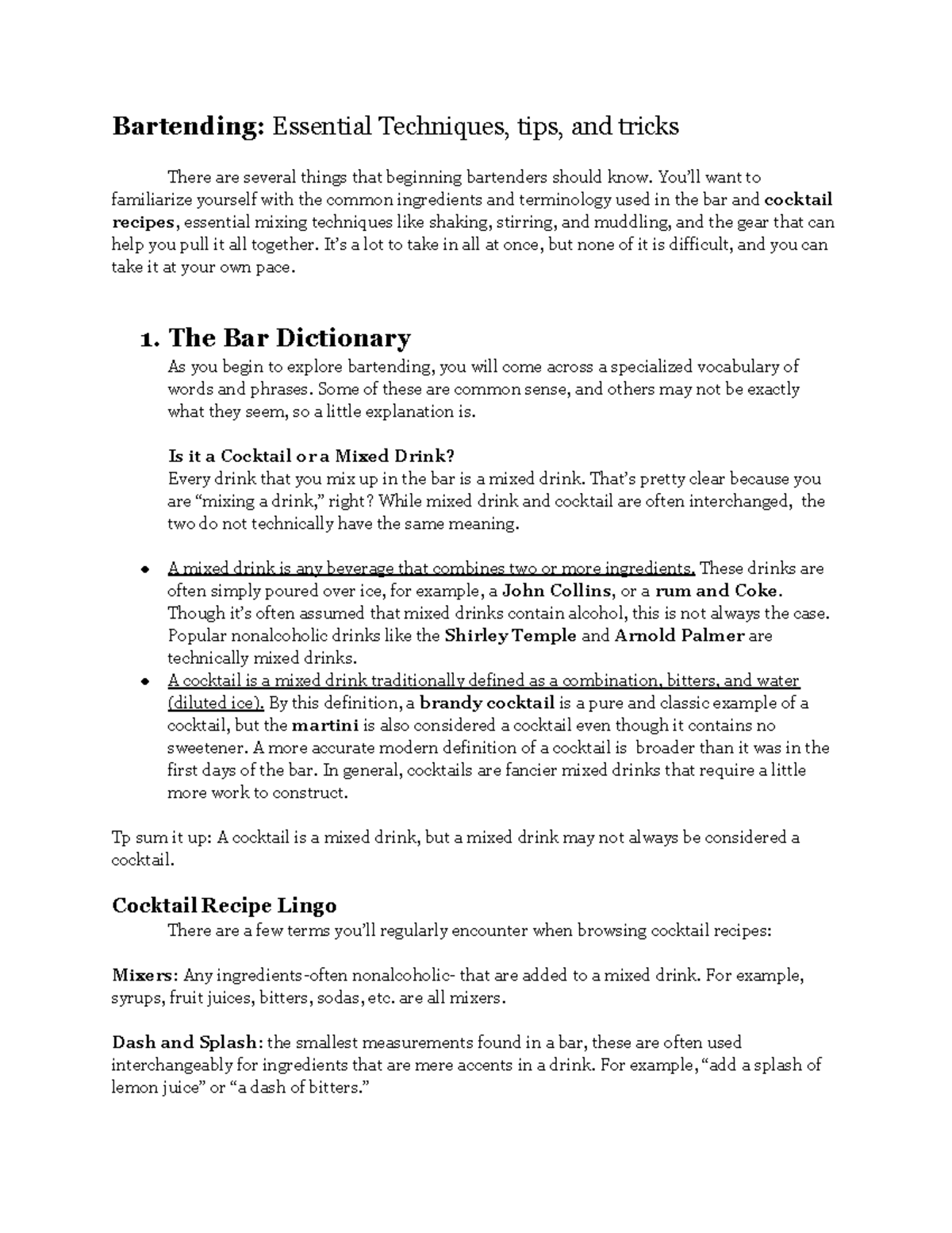 Bartenders - Bartending: Essential Techniques, tips, and tricks There ...