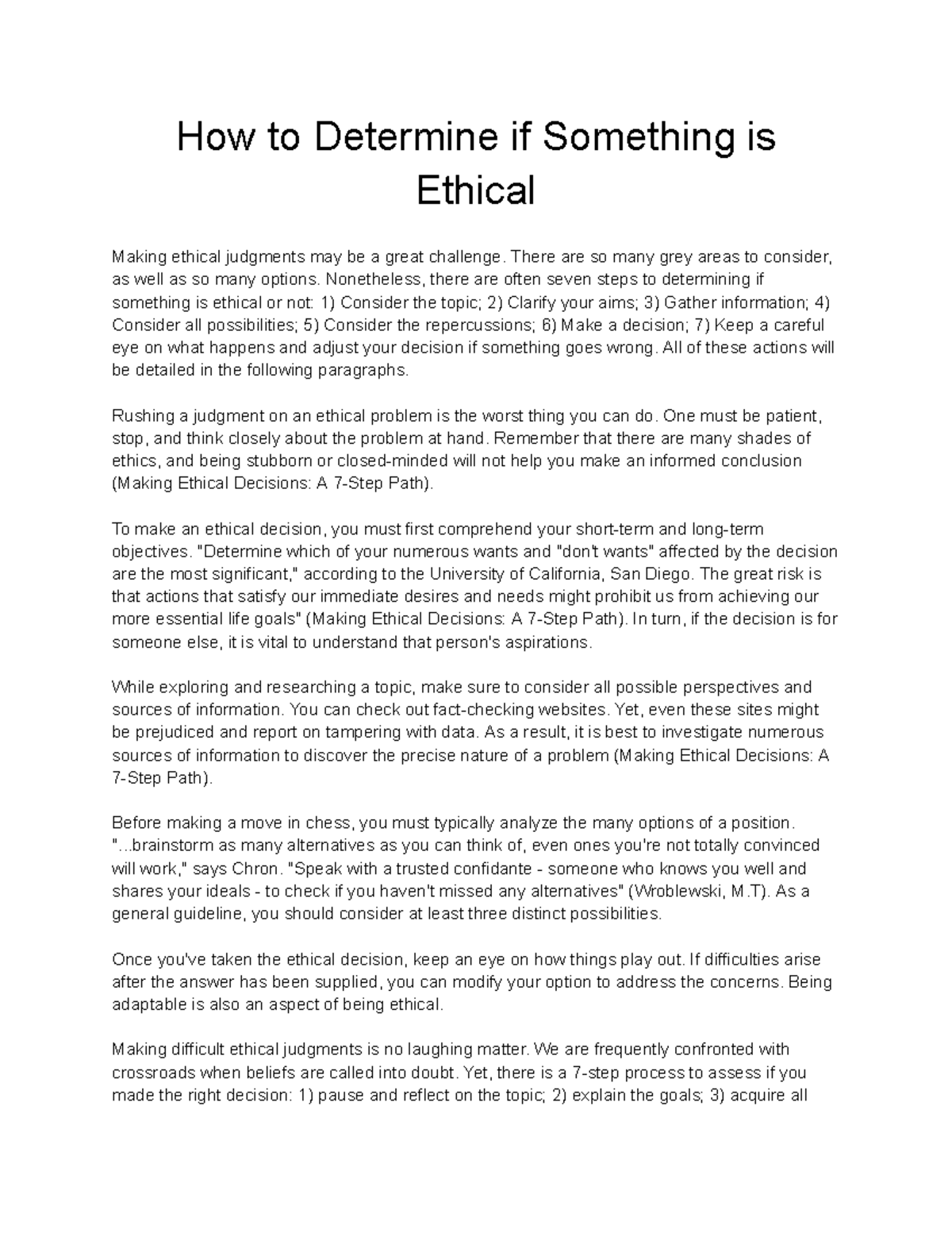 How to Determine if Something is Ethical - How to Determine if ...