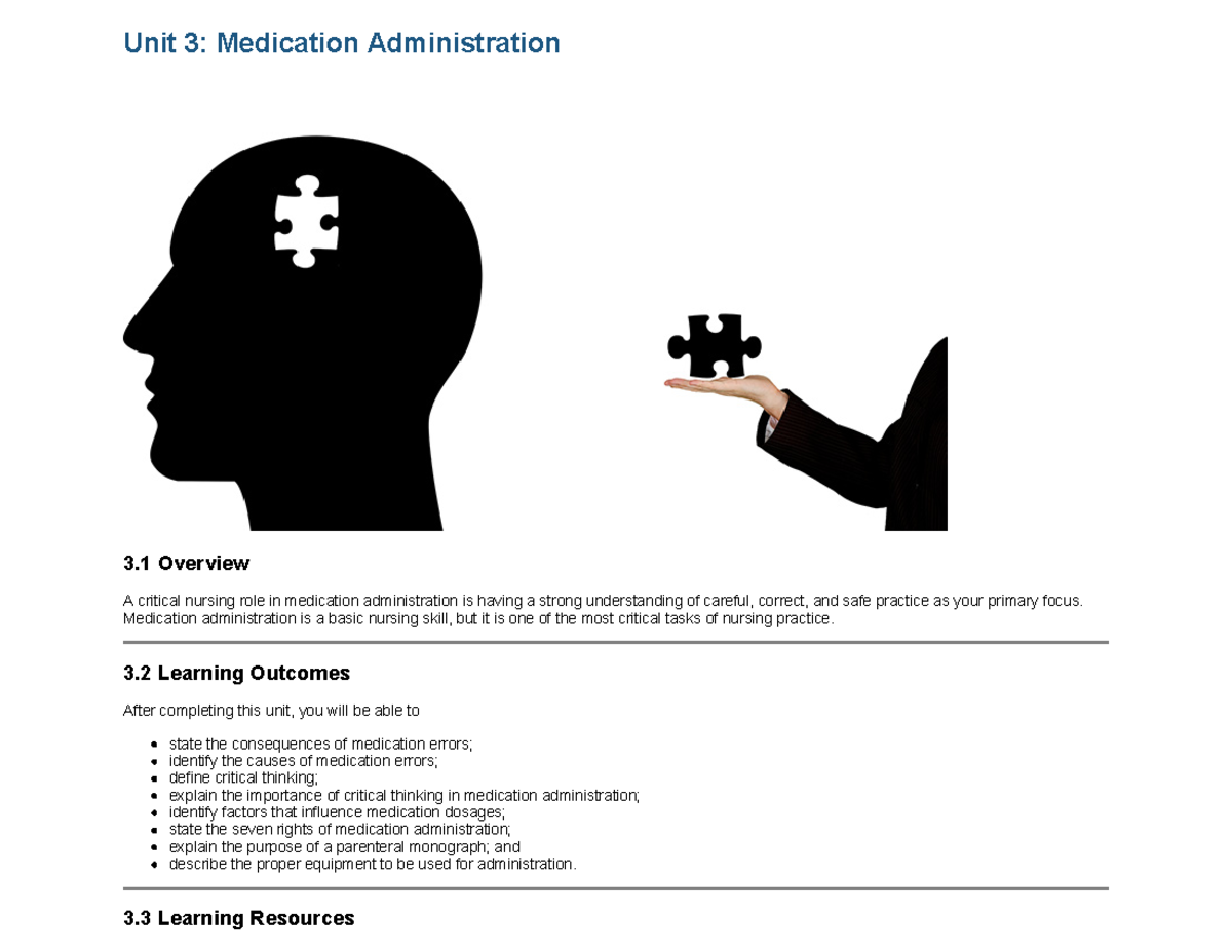 Unit 3 Course Summary Unit 3 Medication Administration 3 Overview unit-3-course-summary-unit-3-medication-administration-3-overview