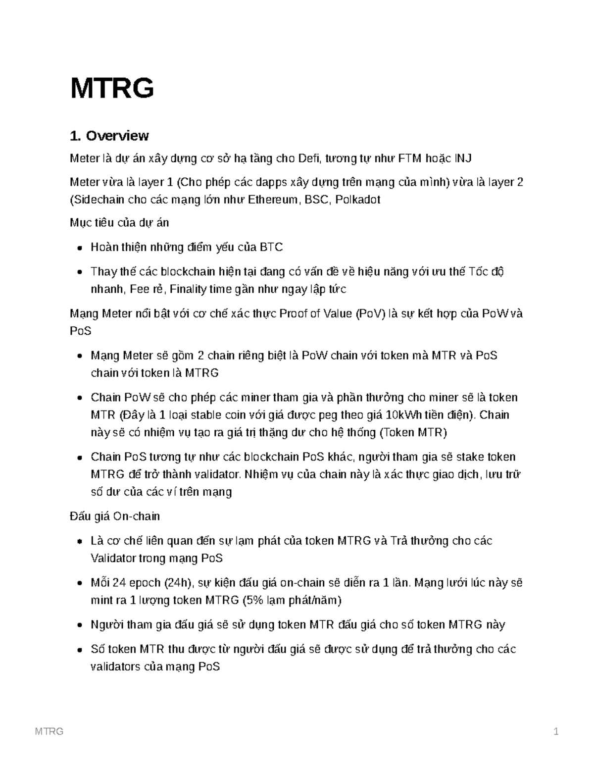 MTRG MARKETING QUỐC TẾ - MTRG 1. Overview Meter là dự án xây dựng cơ sở ...