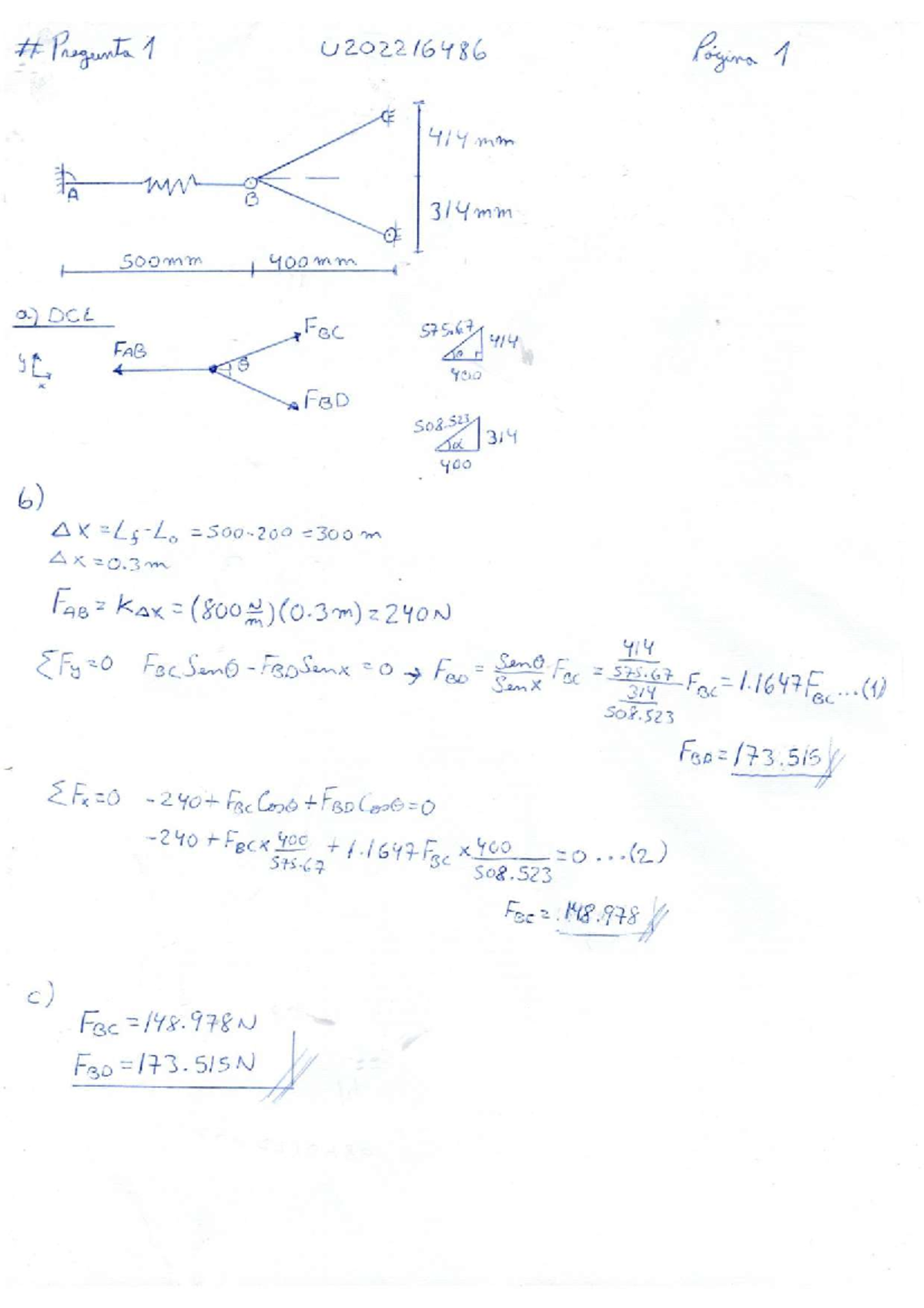 Estatica pregunta 1 - Estática - Studocu