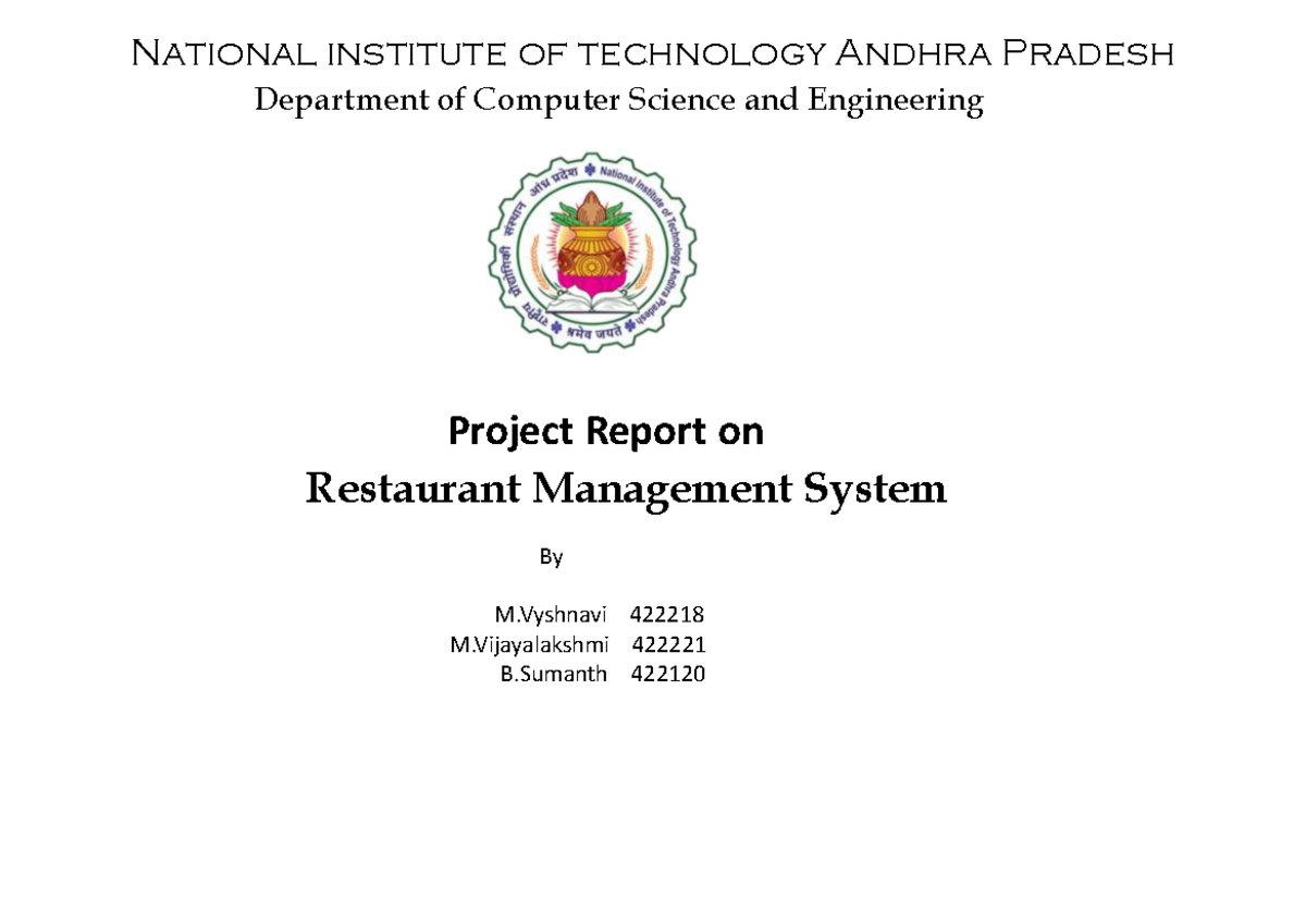 Dbms - National institute of technology Andhra Pradesh Department of ...