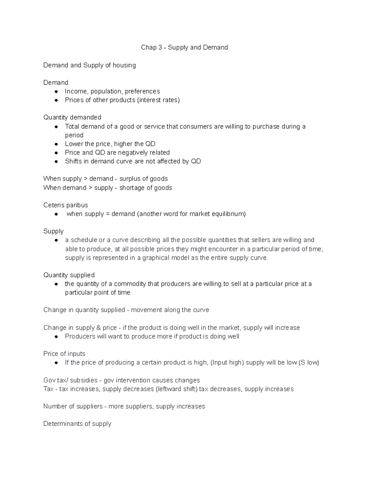 Chap 3 - Supply & Demand - Lecture notes 3 - Chap 3 - Supply and Demand ...
