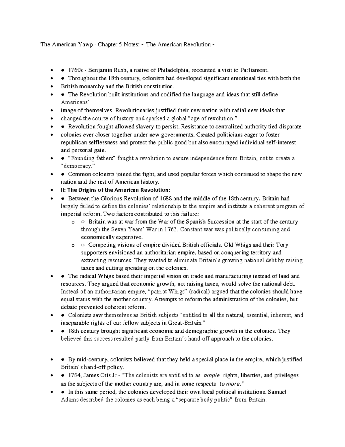 Unit 2 test american history study guide - The American Yawp - Chapter ...